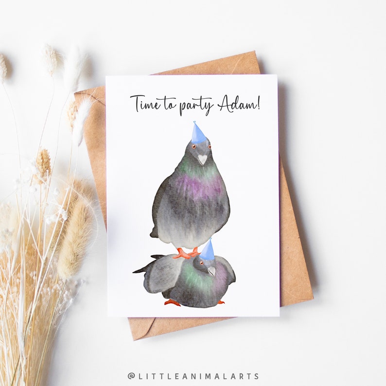 Funny Pigeon Birthday Card Personalised Pigeon Card Funny - Etsy