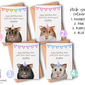 Hamster Birthday Card | Personalised Hamster Card, Funny Hamster Card ...