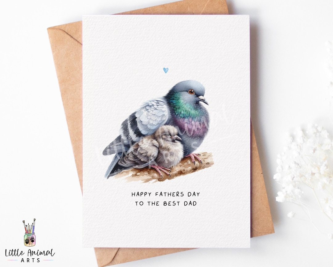 Pigeon Bird Father's Day Card • Personalised Bird Watcher Grandad Gift ...
