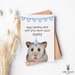 Hamster Birthday Card Personalised Hamster Card, Funny Hamster Card ...