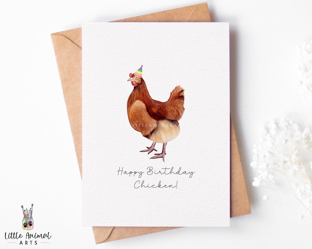 Funny Chicken Birthday Card Personalised Animal Gifts for - Etsy