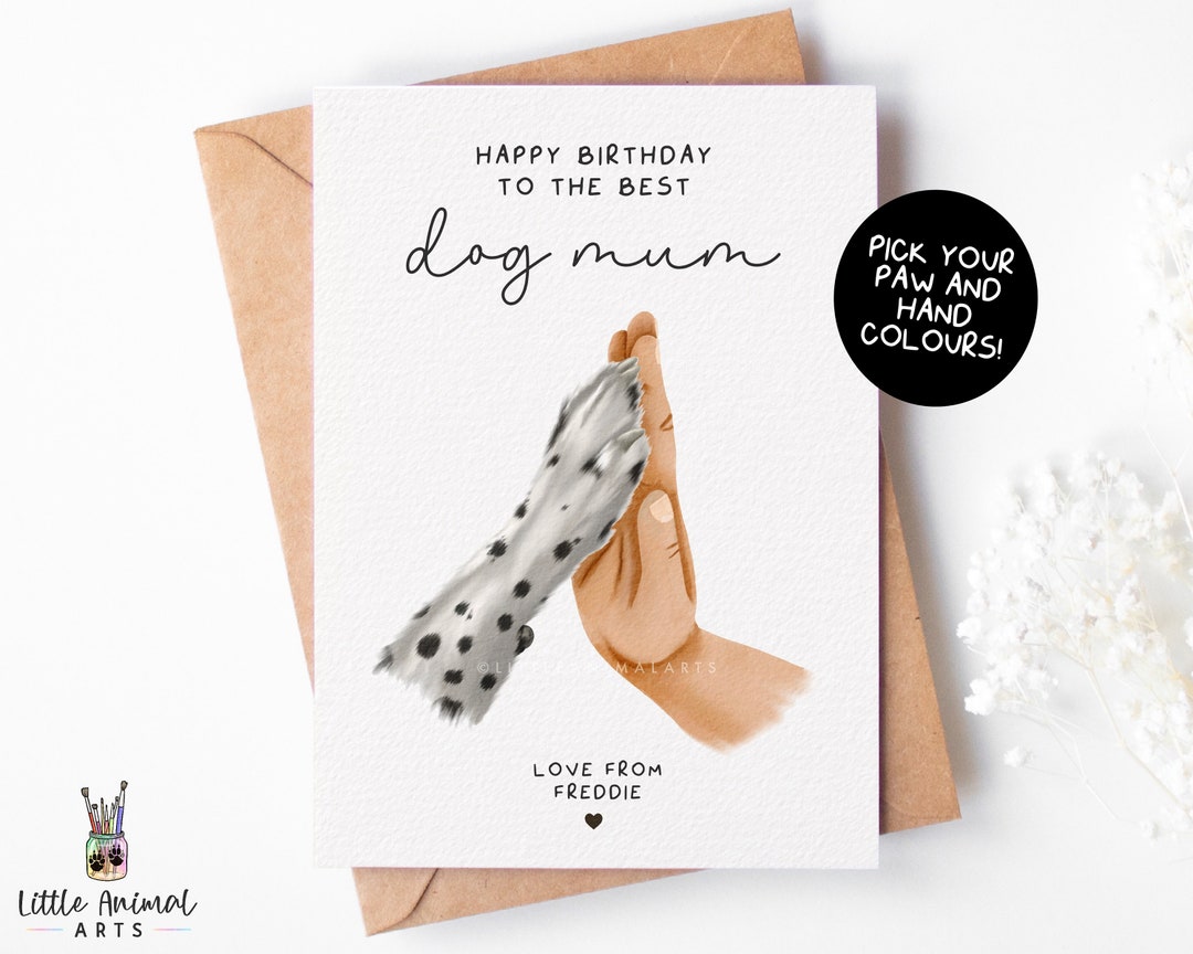 Dog Mum Birthday Card | Personalised Card From Dog, Mum Birthday Gift ...