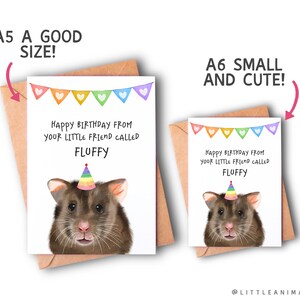 Hamster Birthday Card Personalised Hamster Card Funny - Etsy