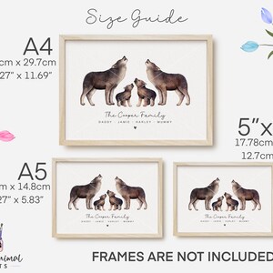 Wolf Family Art Print | Animal Family Print, Personalised Family Print ...