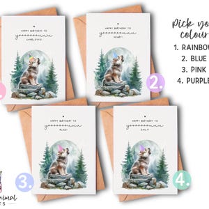 Wolf Pup Birthday Card | Personalised Baby Wolf Card, Wolf Greeting ...