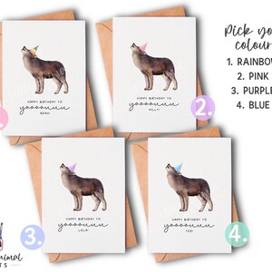 Wolf Birthday Card | Personalised Wolf Card, Wolf Greeting Card, Custom ...