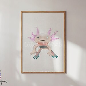 Axolotl Art Print | Watercolour Axolotl Print, Ocean Artwork, Sea Life ...