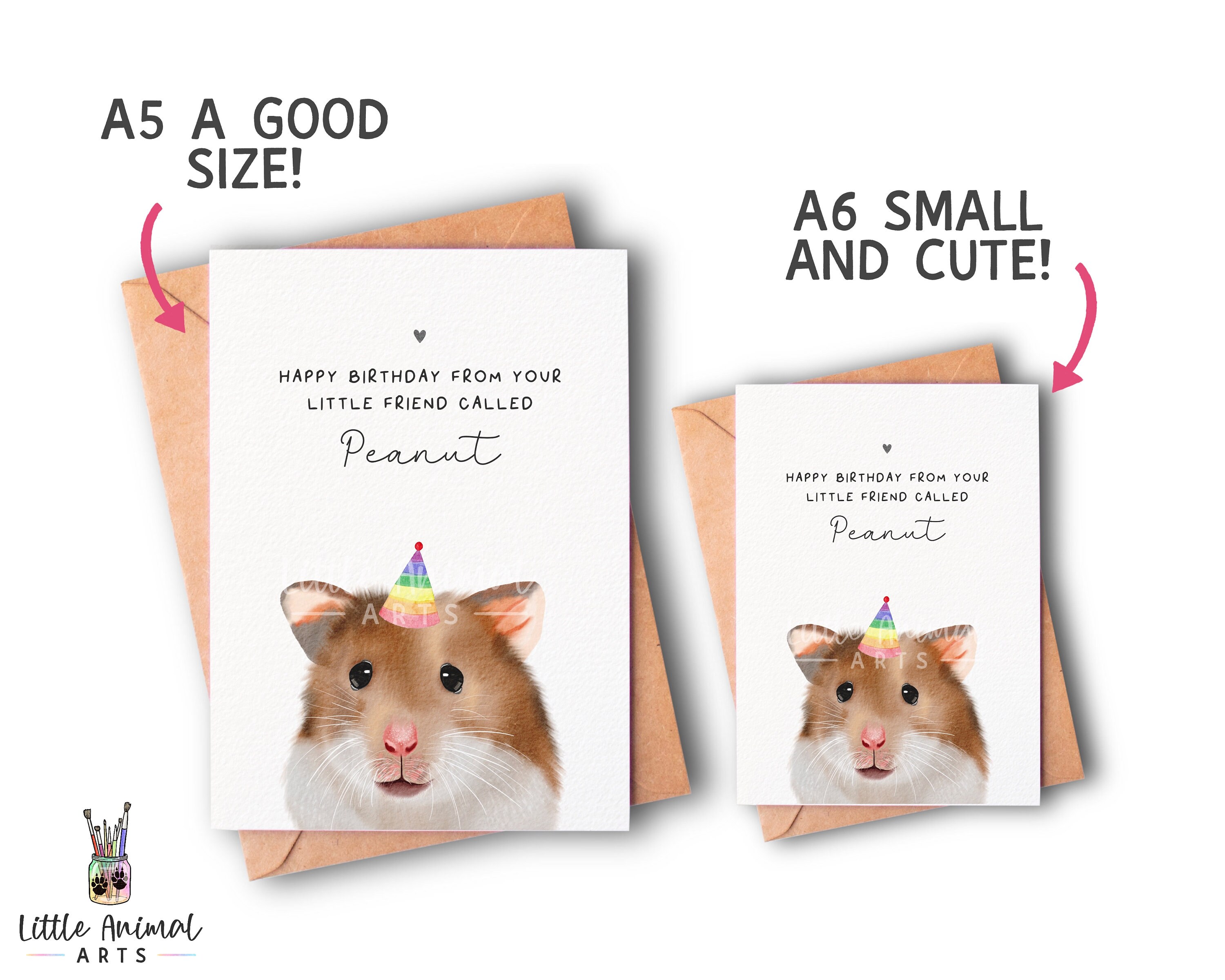 Hamster Birthday Card • Personalised Kids Funny Pet Gift • Custom ...