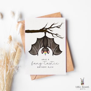 Bat Birthday Card | Bat Cards, Birthday Bat Card, Personalised Bat Card ...