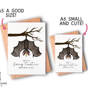 Bat Birthday Card | Bat Cards, Birthday Bat Card, Personalised Bat Card ...