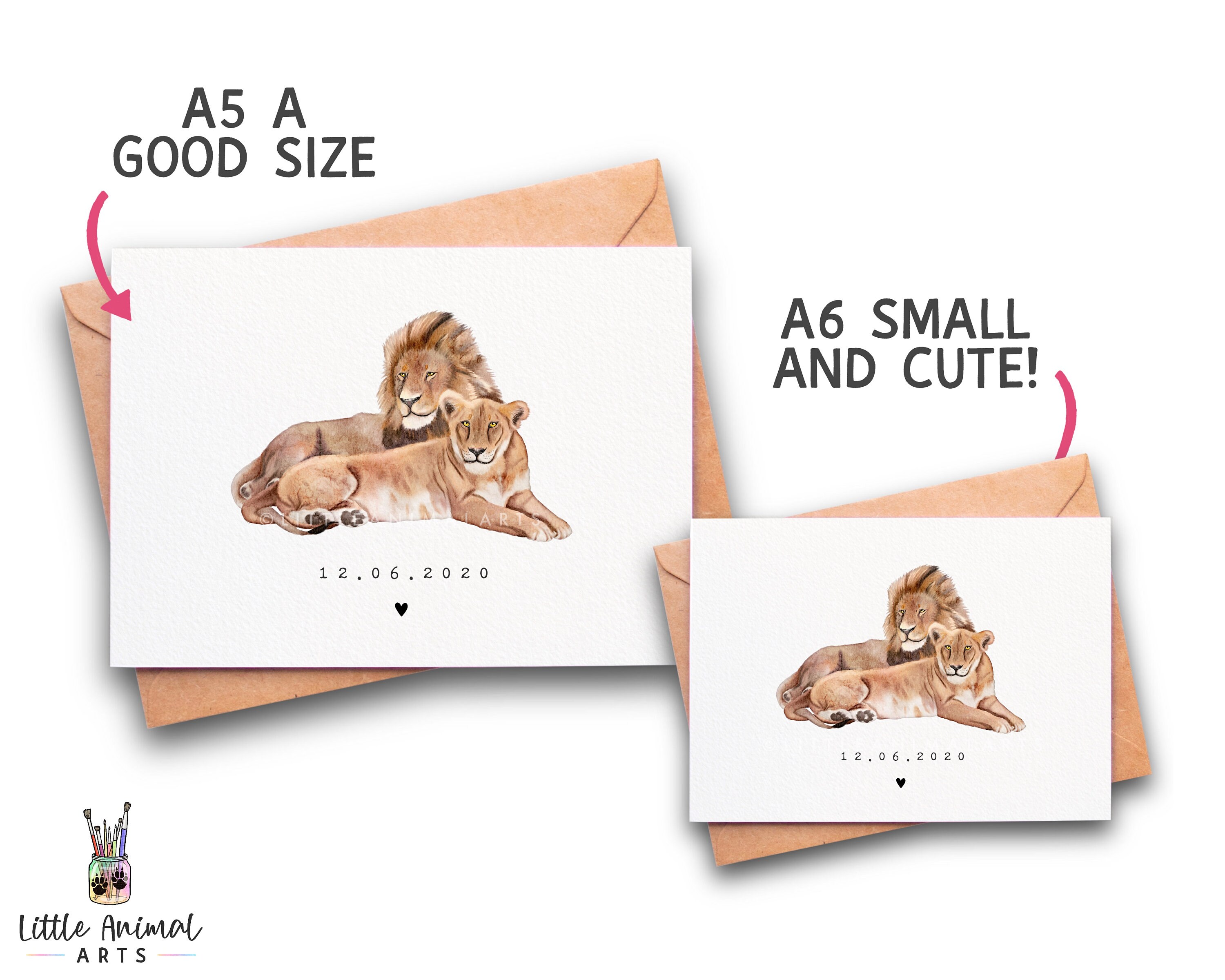 Lion Anniversary Card | Lion Couple Card, Lion Card for Her, Card for ...