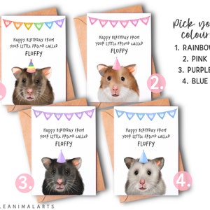 Hamster Birthday Card Personalised Hamster Card Funny - Etsy