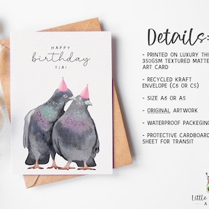 Cute Pigeon Birthday Card | Personalised Pigeon Card, Funny Pigeon Bday ...