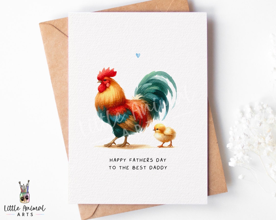 Chicken Father's Day Card | Personalised Rooster Dad Card, Chicken ...