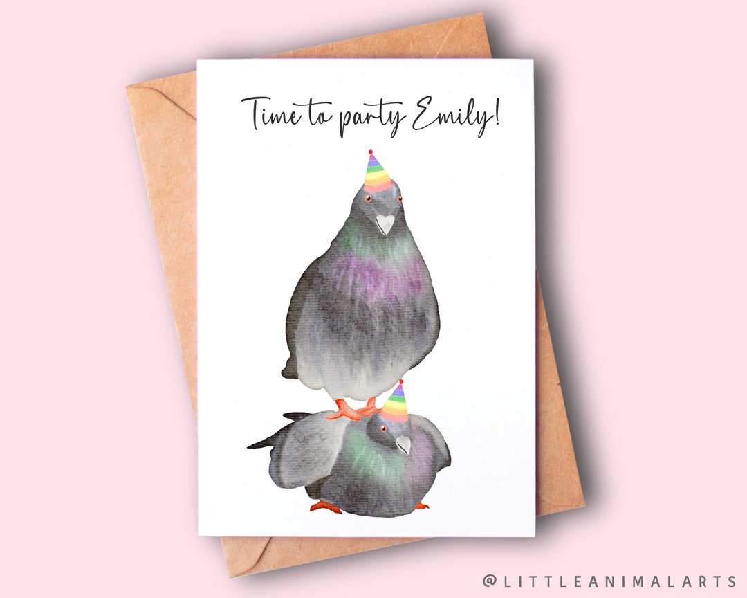 Funny Pigeon Birthday Card Personalised Pigeon Card Funny - Etsy
