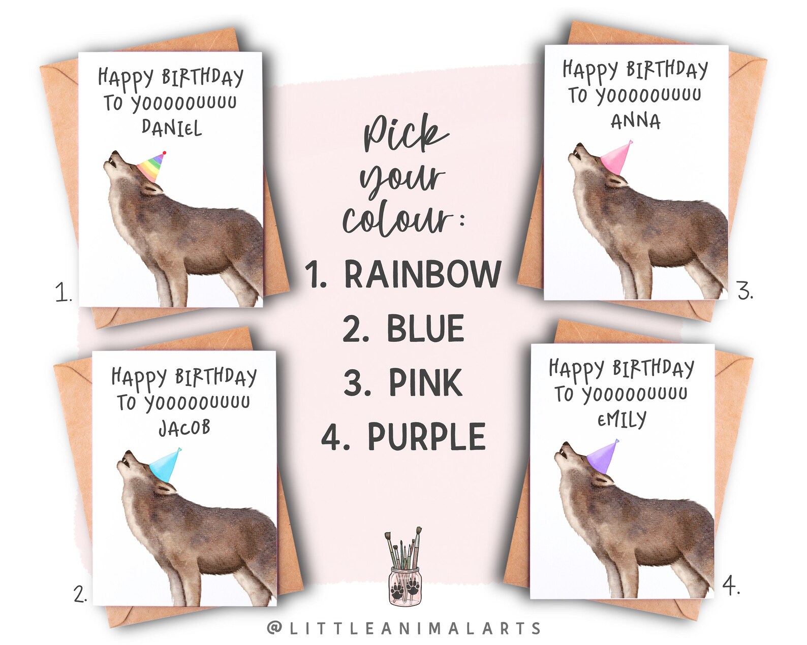 Wolf Birthday Card Personalised Wolf Card Wolf Greeting - Etsy