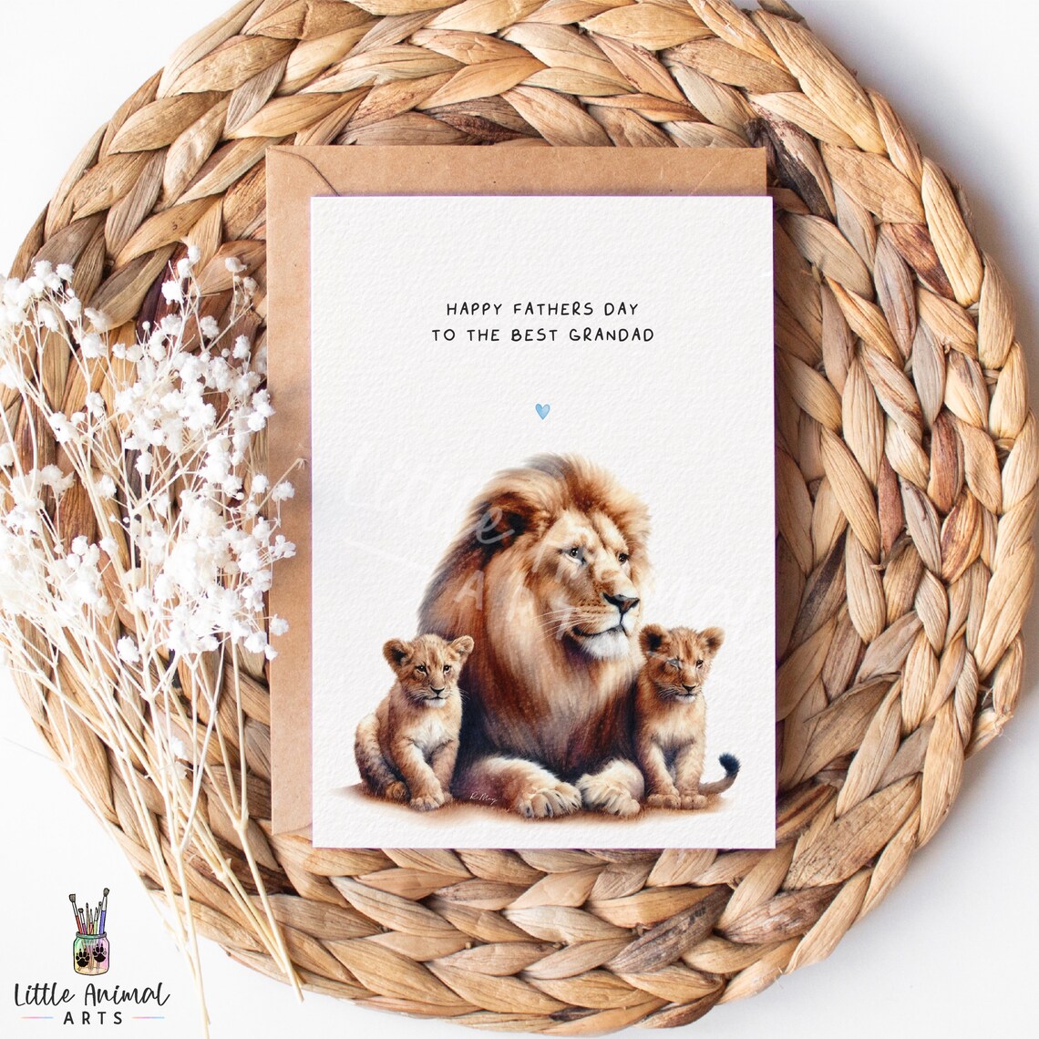 Lion Father's Day Card • Personalised Love You Daddy Grandad Gift From ...
