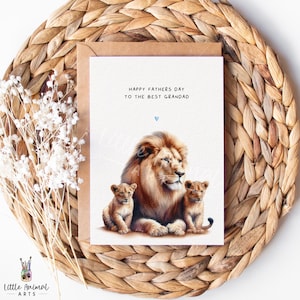Lion Father's Day Card • Personalised Love You Daddy Grandad Gift From ...