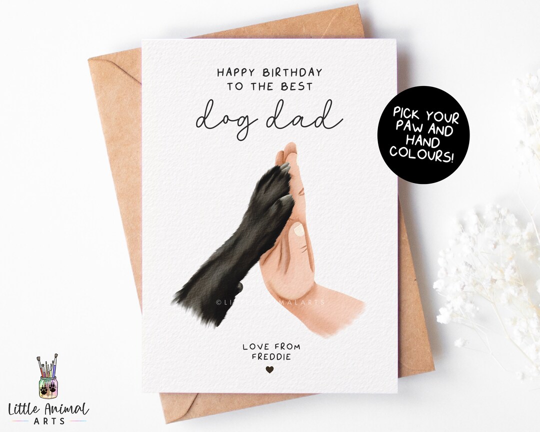 Dog Dad Birthday Card | Personalised Card From Dog, Dad Birthday Gift ...