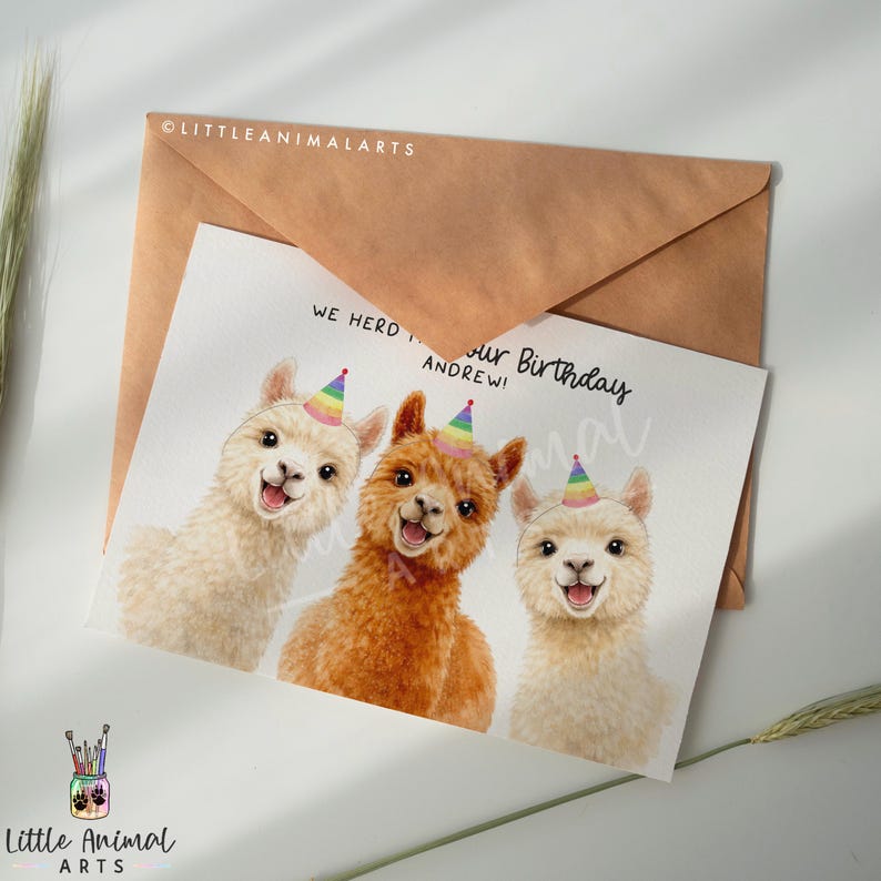 Tarjeta de cumpleaños de alpaca – Divertida tarjeta de cumpleaños de ...