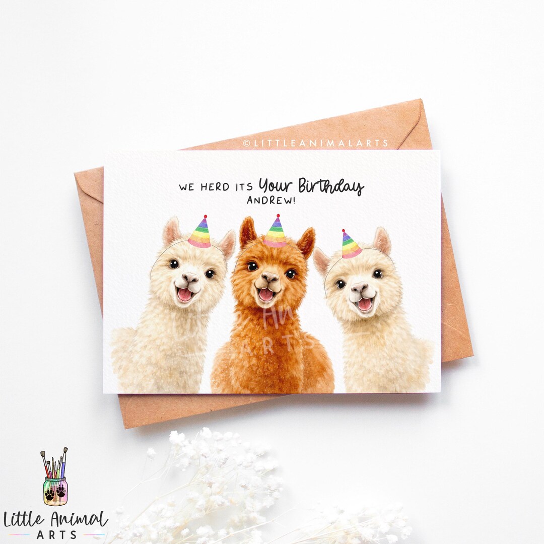 Tarjeta de cumpleaños de alpaca – Divertida tarjeta de cumpleaños de ...