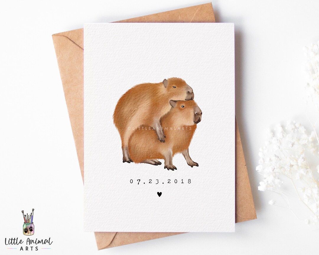 Capybara Couple Card / Capybara Boyfriend Card, 1st Anniversary ...