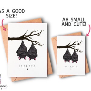 Bat Anniversary Card • Personalised Wedding Engagement Gift • Goth ...