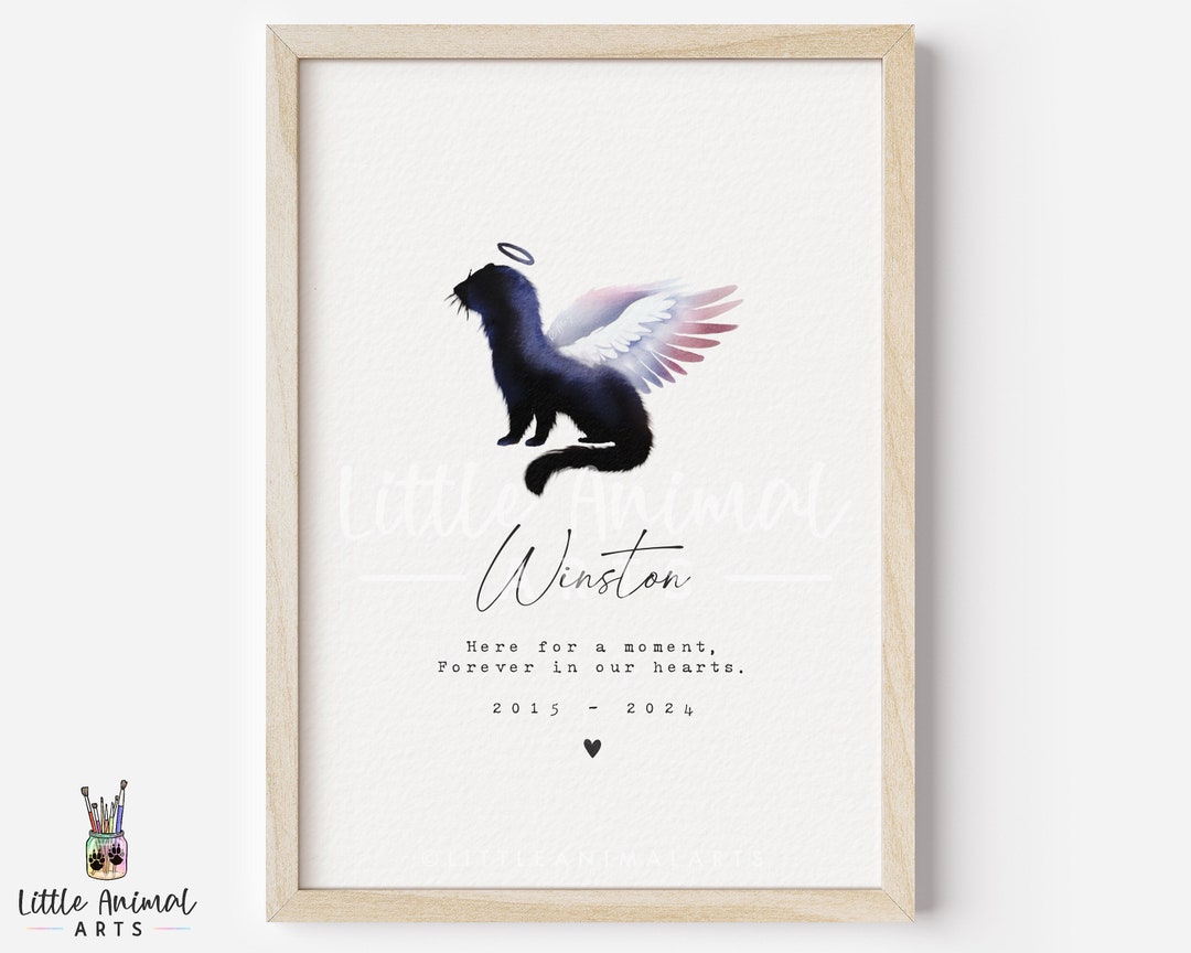 Ferret Memorial Art Print • Sentimental Sympathy Pet Loss Gift ...