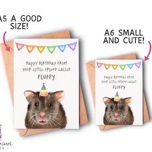 Hamster Birthday Card | Personalised Hamster Card, Funny Hamster Card ...