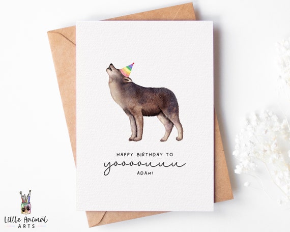Happy Birthday Wolf Card