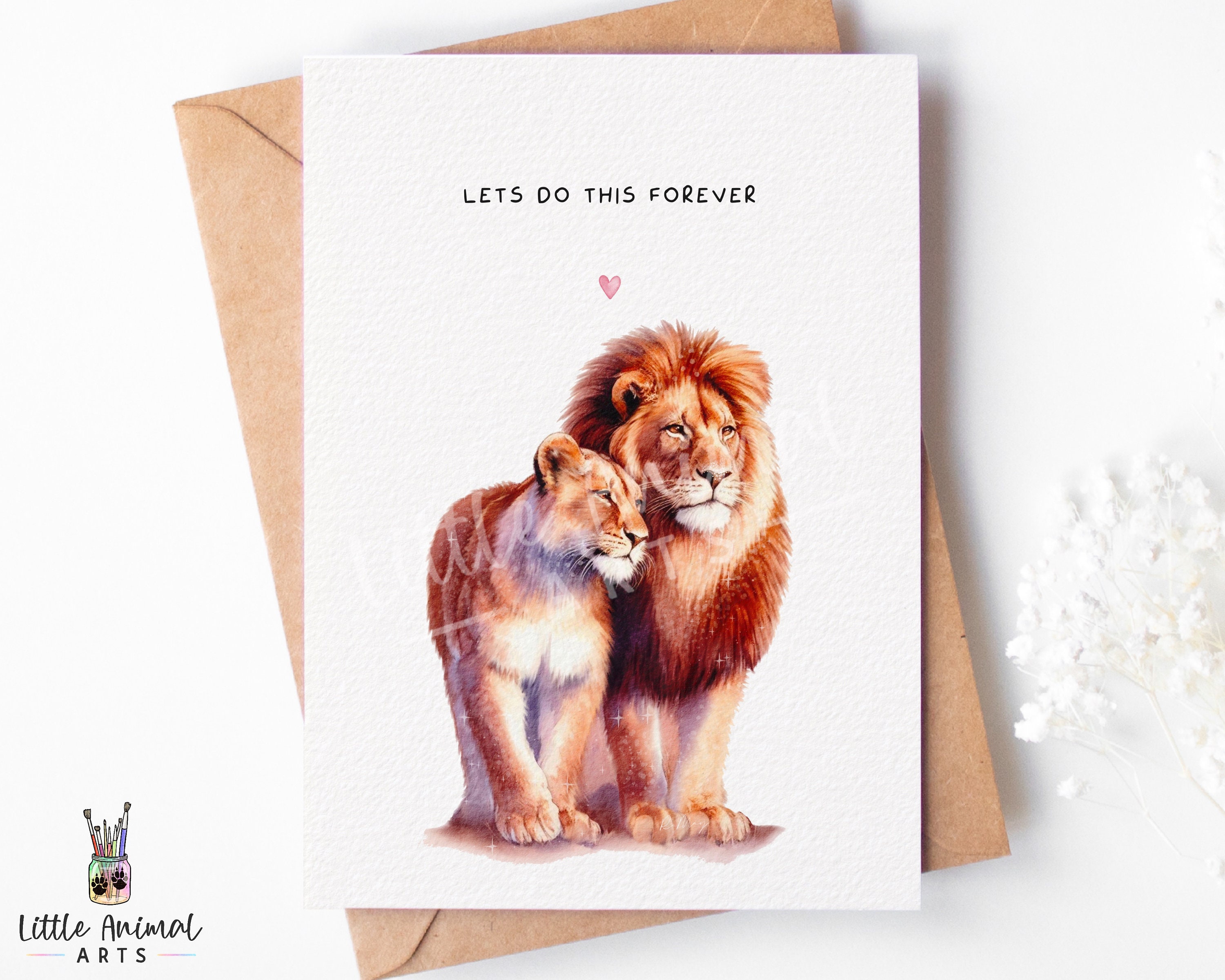 Lion Love Card • Personalised Valentines Day Greeting for Her Him Wife ...
