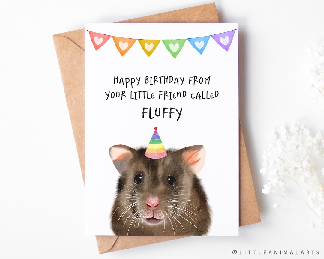 Hamster Birthday Card Personalised Hamster Card Funny - Etsy