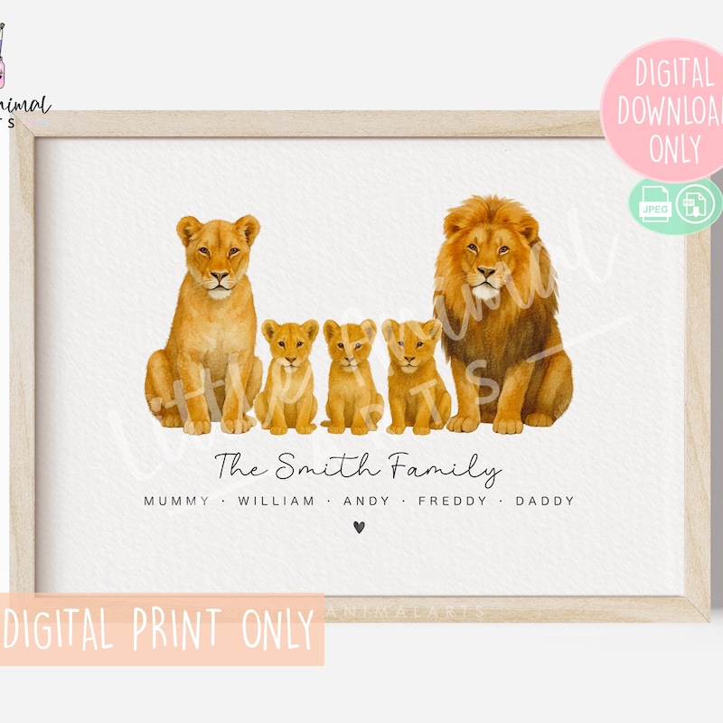 Lion Family Print Nursery - Etsy