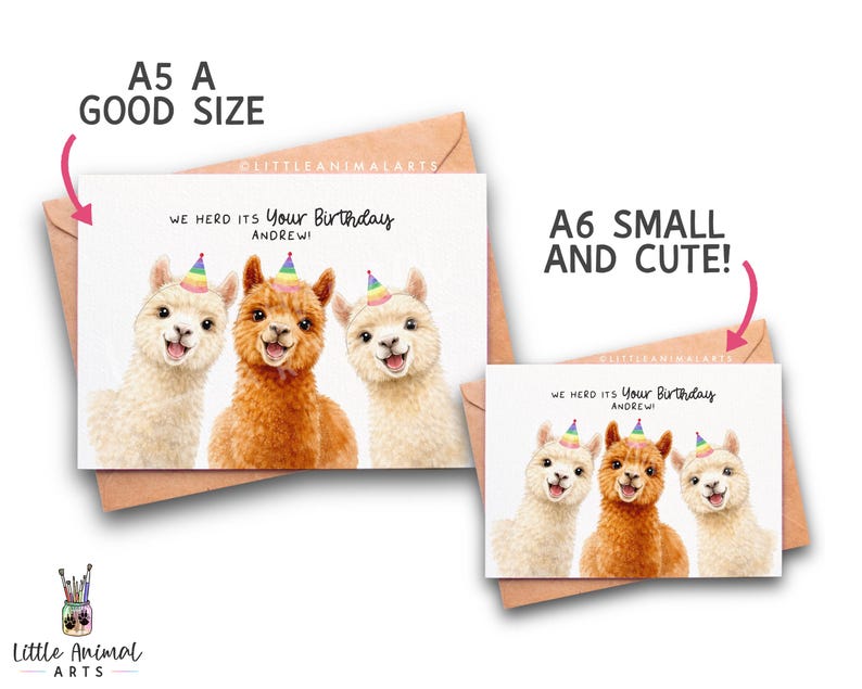Tarjeta de cumpleaños de alpaca – Divertida tarjeta de cumpleaños de ...