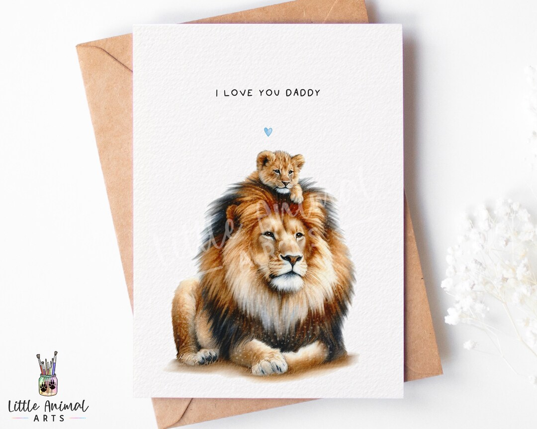Lion Father's Day Card • Personalised Love You Daddy Grandad Gift From ...
