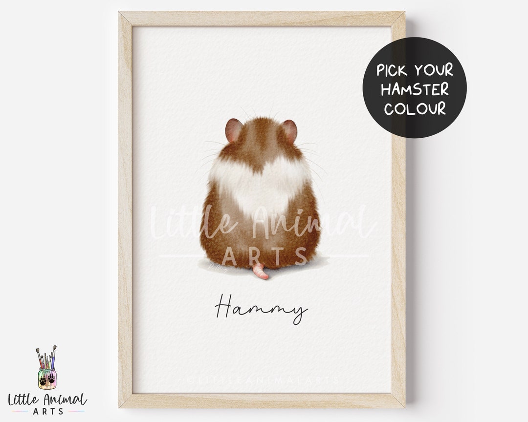 Cute Custom Pet Hamster Art Print • Personalised Pet Lover Gift for Son ...
