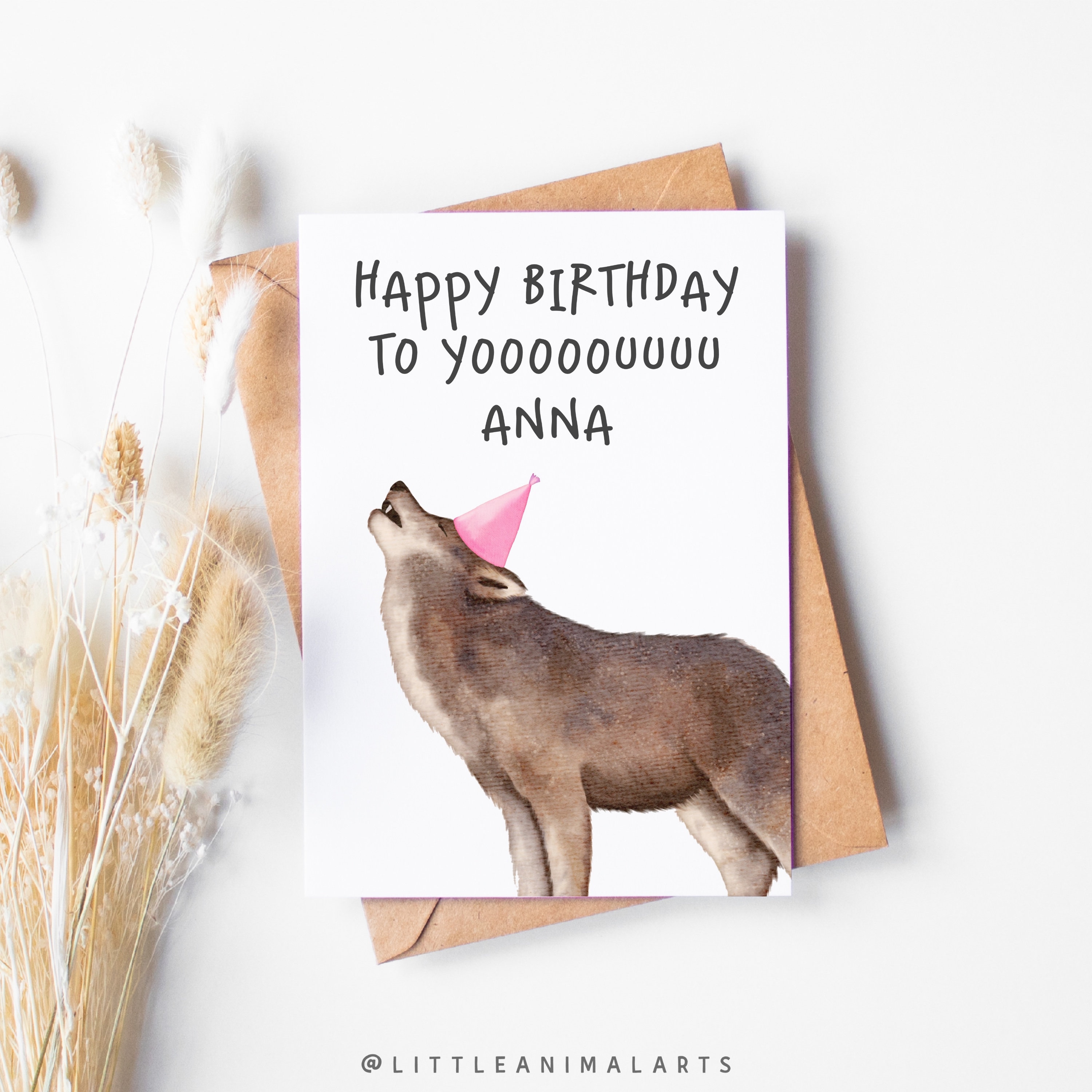 Wolf Birthday Card Personalised Wolf Card Wolf Greeting - Etsy