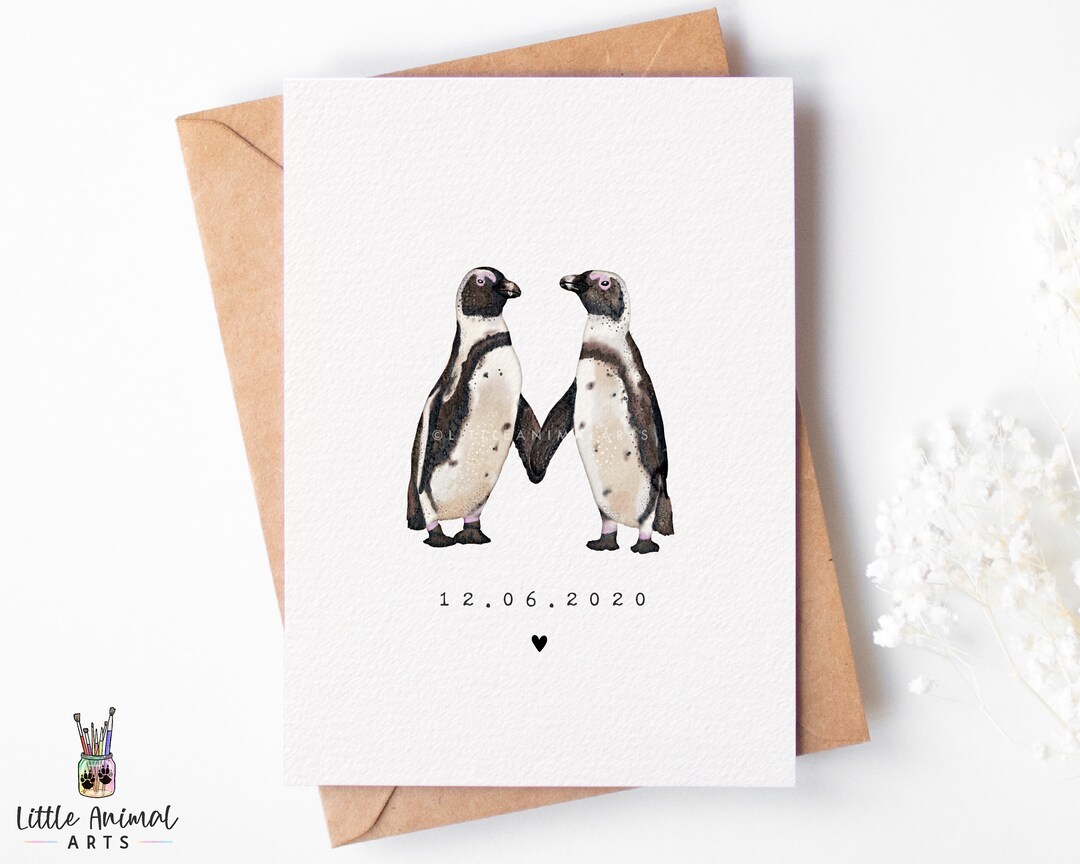 Penguin Anniversary Card | Cute Penguin Card, Humboldt Penguin Card ...