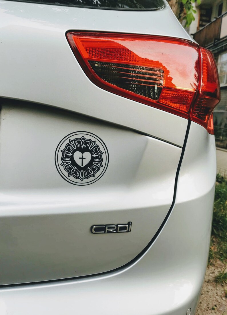 Protestant Reformation Car Sticker, Luther Rose - Etsy