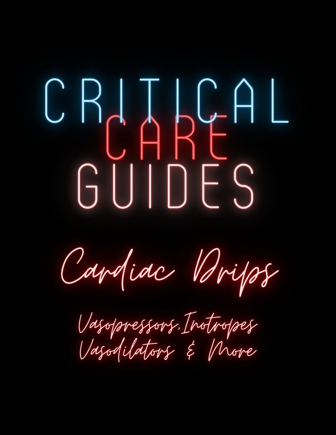 Critical Care Guides Cardiac Drips: Vasopressors Inotropes - Etsy
