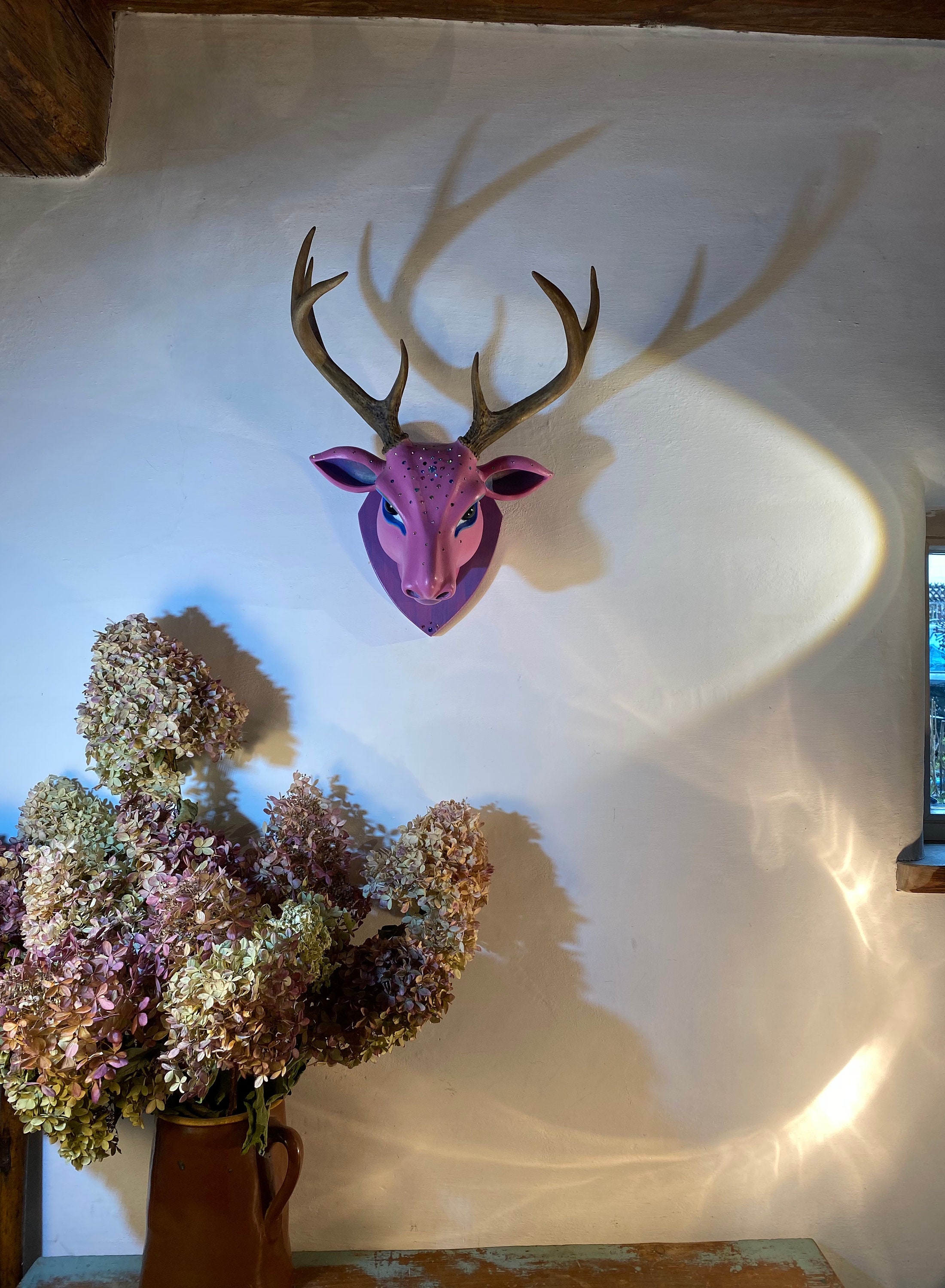 Original Pink-colored Deer With Rhinestones Extravagant Colorful for ...