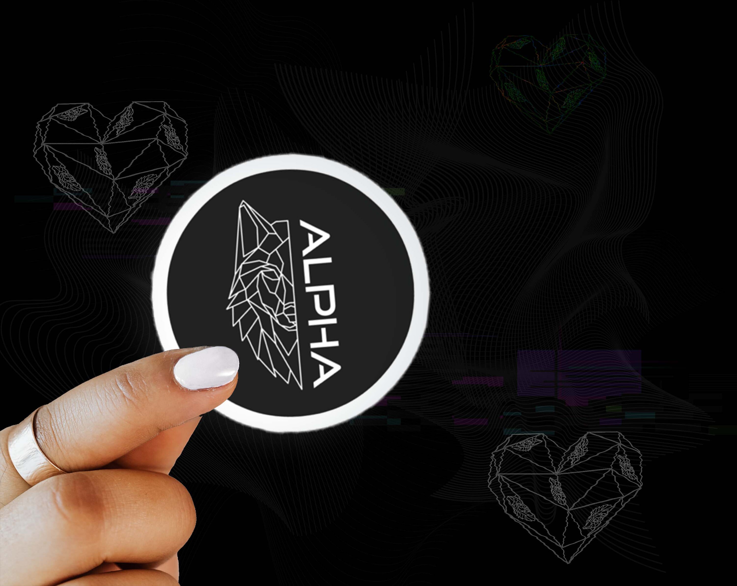 Round Handmade Alpha Logo Vinyl Sticker for Laptop or | Etsy