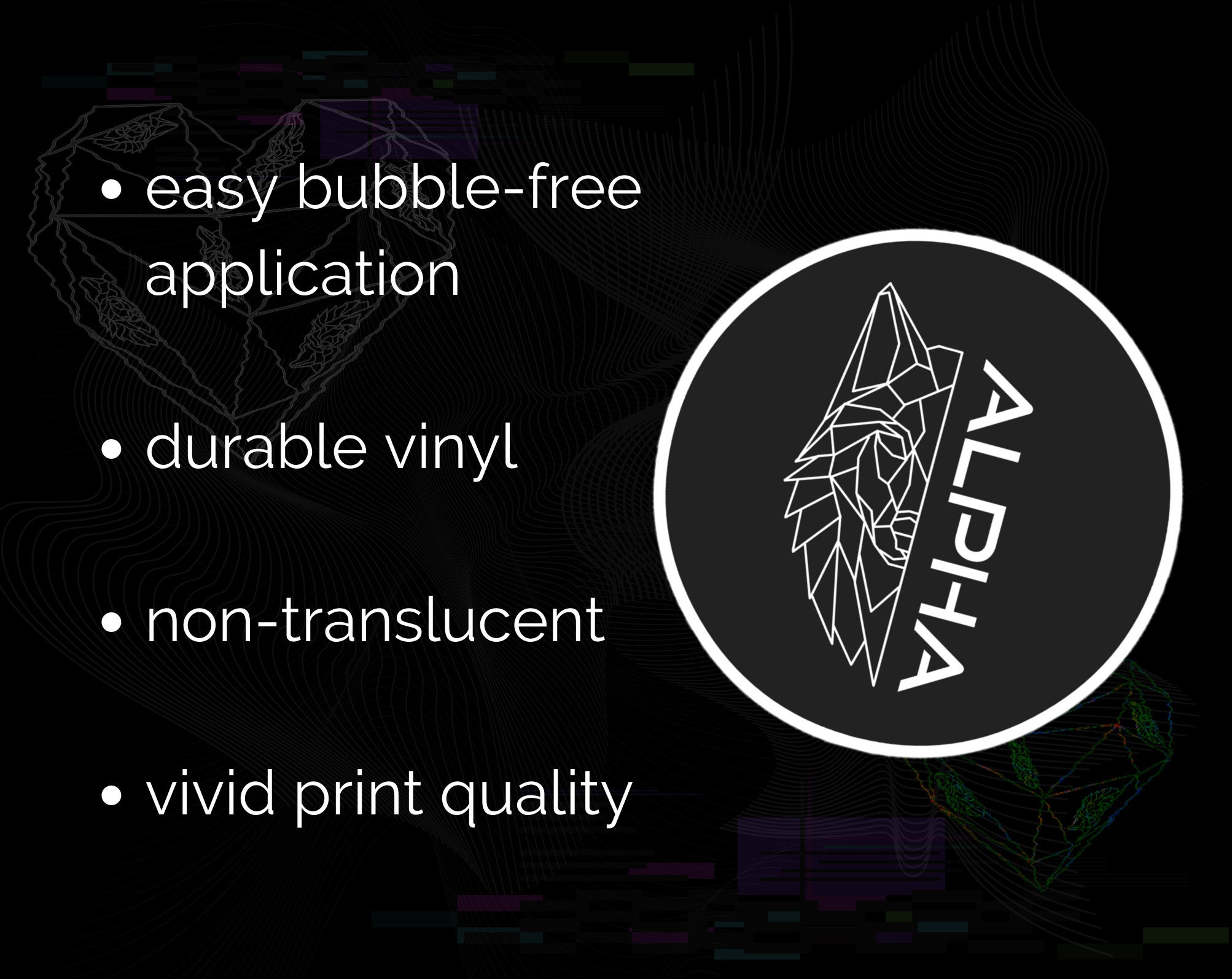 Round Handmade Alpha Logo Vinyl Sticker for Laptop or | Etsy