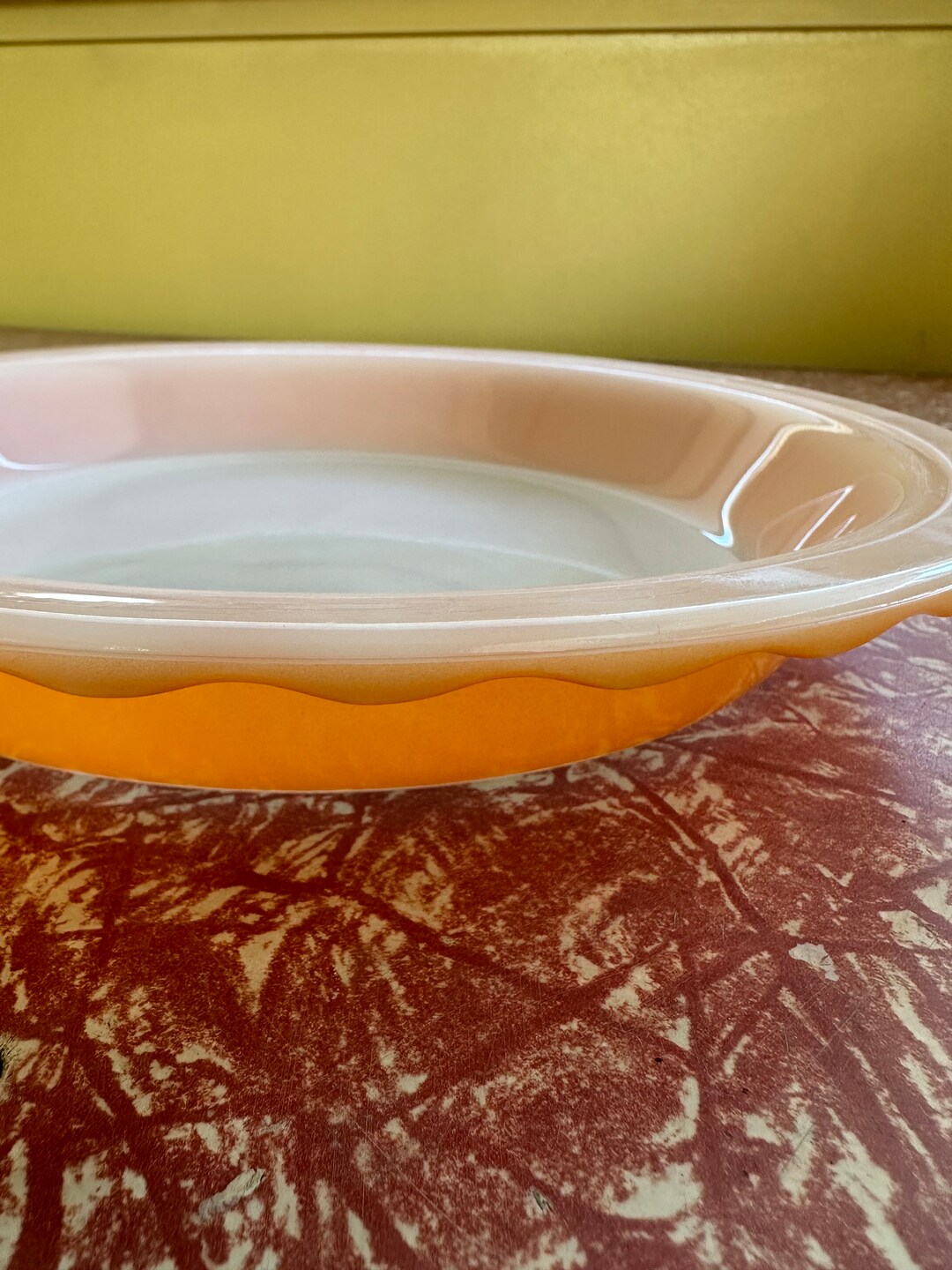 Vintage Pyrex Crown Orange Milk Glass Pie Dish Tart Flan Quiche ...