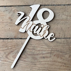 Number 1-99 Caketopper With First Name Cake Topper Cake Topper Cake ...