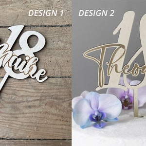 Number 1-99 Caketopper With First Name Cake Topper Cake Topper Cake ...