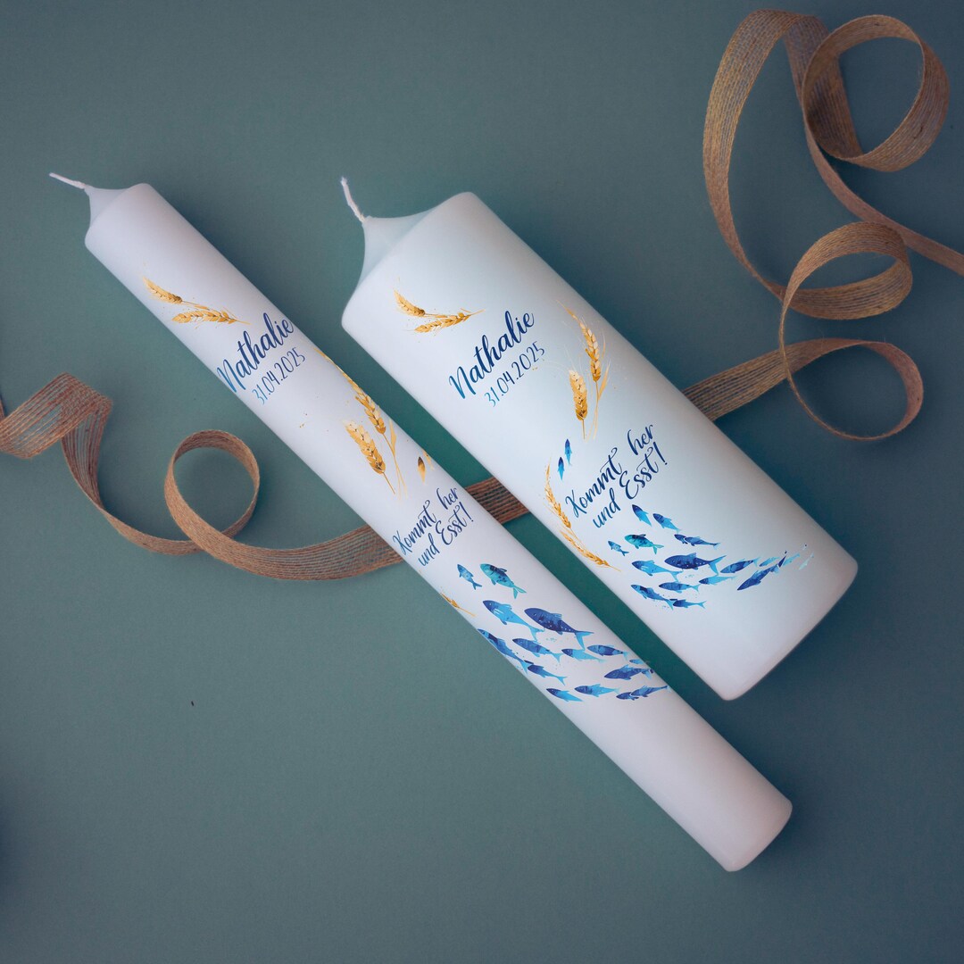 Personalized Communion Candle "come and Eat!" | Baptism Candle ...