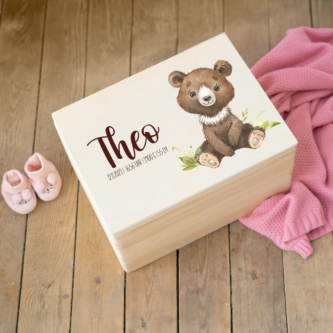 Personalized Memory Box for Babies Bear Baptism Gift Birth Gift ...