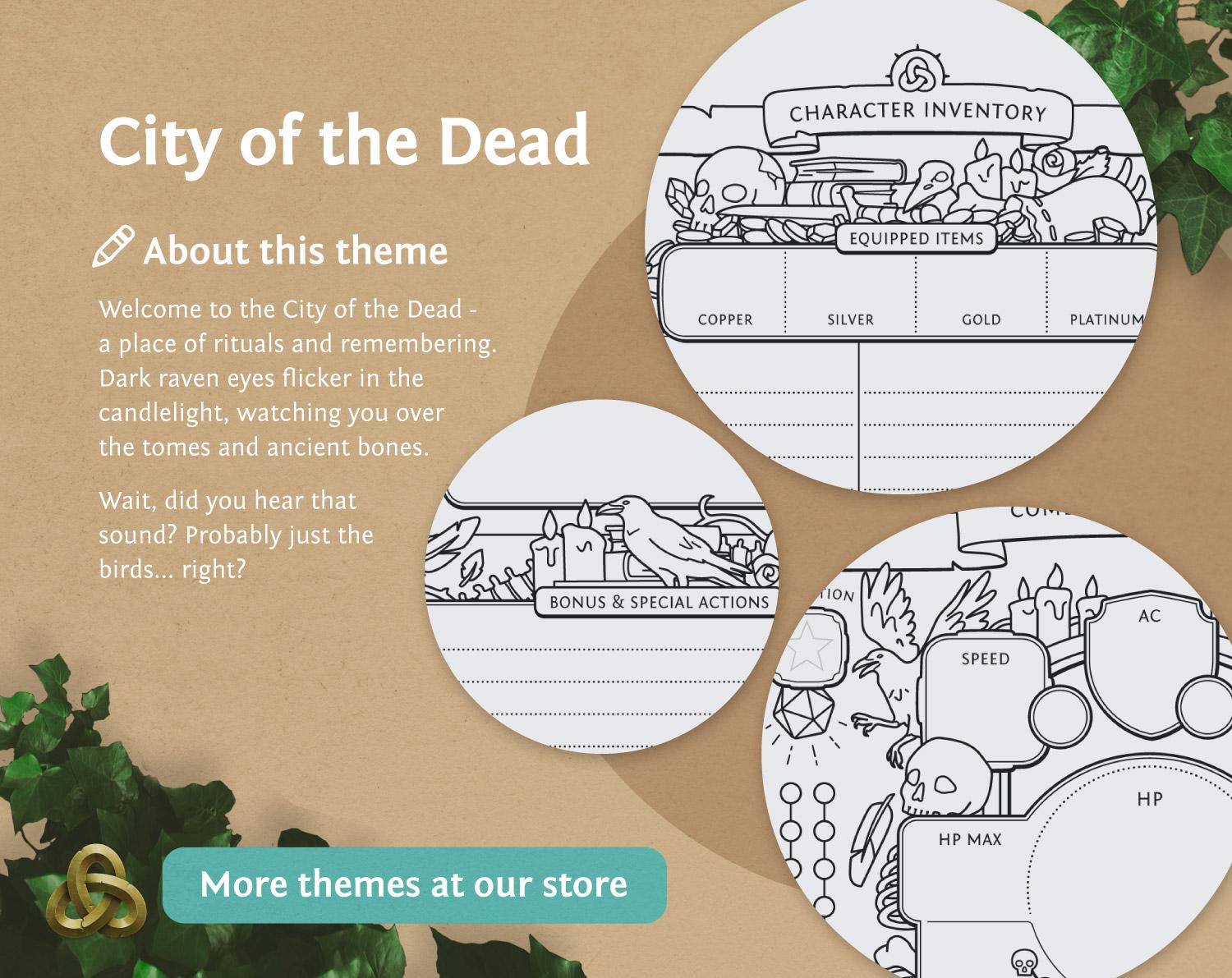 Dnd 5e Campaign Diary: City of the Dead Character Journal PDF ...