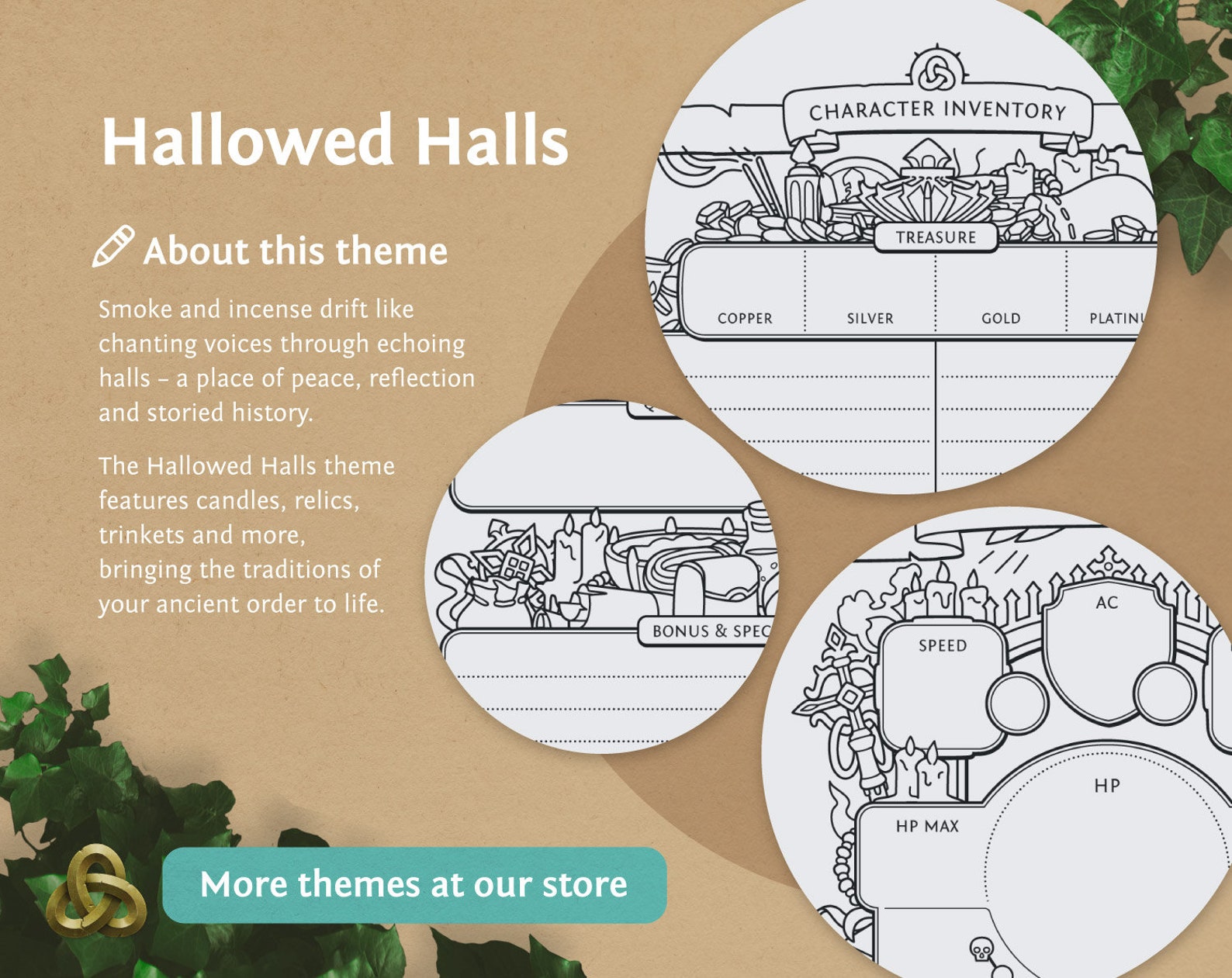 Dnd 5e Campaign Diary: Hallowed Halls Character Journal PDF | Etsy